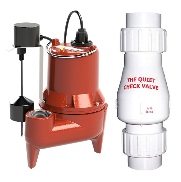 Sewage Pump Install with Noise-Reducing Check Valve Add-On Pricing ...