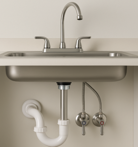 Single Kitchen Sink Plumbing Connection – Drainage & Faucet Install ...
