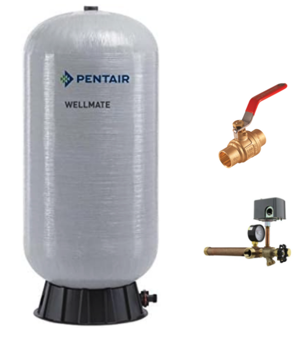 50-Gallon Well Pressure Tank Installation with Main Water Shut-Off ...